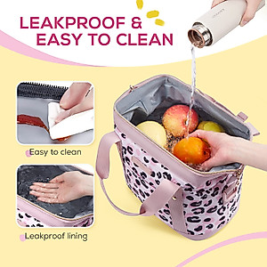 TOURIT Lunch Bag Women Insulated Lunch Box Durable Lunch Tote Bag Lunch Cooler Bag for Women Work, School, Picnic, Pink