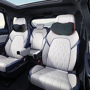 SPRFUFLY Really Comfy Car Headrest Pillow, Car Pillow for Driving with Adjustable Strap, Space Memory Foam Neck Pillow, Breathable Removable Cover - Travel Neck Pillow(Lightorange Side Rope)