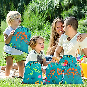 Shappy 20 Pieces Dinosaur Party Favor Bags Drawstring Dinosaur Gift Bag Dinosaur Candy Bags Dino Goodie Bags Dinosaur Treat Bags for Kids Baby Shower Dinosaur Birthday Party Supplies, 5 Styles