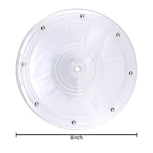 DGQ 8 Inch Plastic Turntable Lazy Susan Organize Clean Acrylic Turntable Bearings Hardware for Kitchen Bottle Rack, Spice Rack, Cake Decoration, Tea Table, Kettle, Water Cup Rack, Fruit Snack Rack