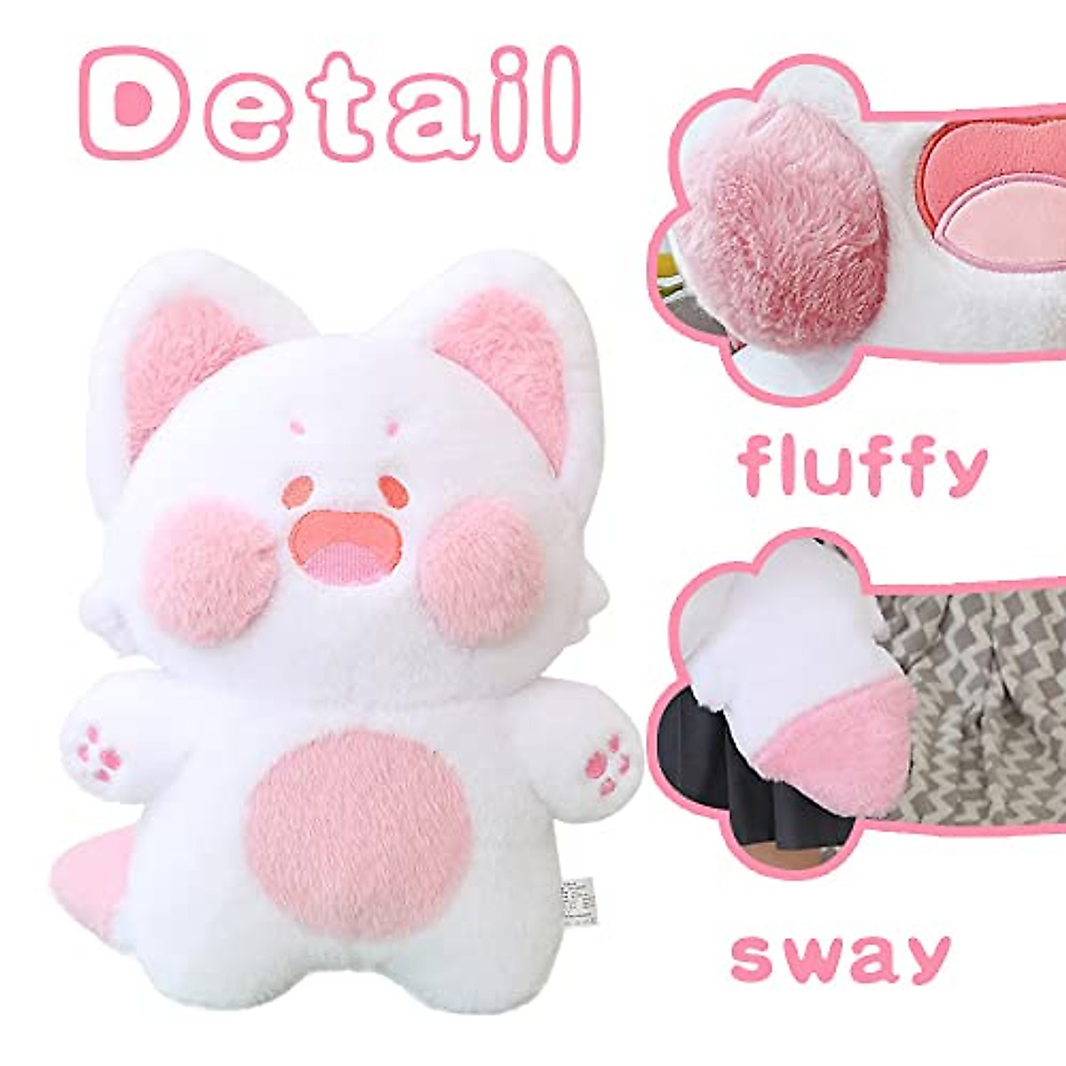 Galatee Cute Cat Plush Toy Cat Stuffed Animal Plush Soft Cat Plushie Pillow Gifts for Adults and Kids(15.7" Pink)