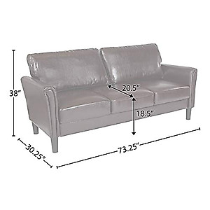 Flash Furniture Bari Upholstered Sofa in Brown LeatherSoft