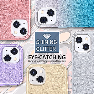 MATEPROX Compatible with iPhone 13 case,Bling Sparkle Cute Girls Women Protective Cases Cover for iPhone 13 6.1" 2021(Red)