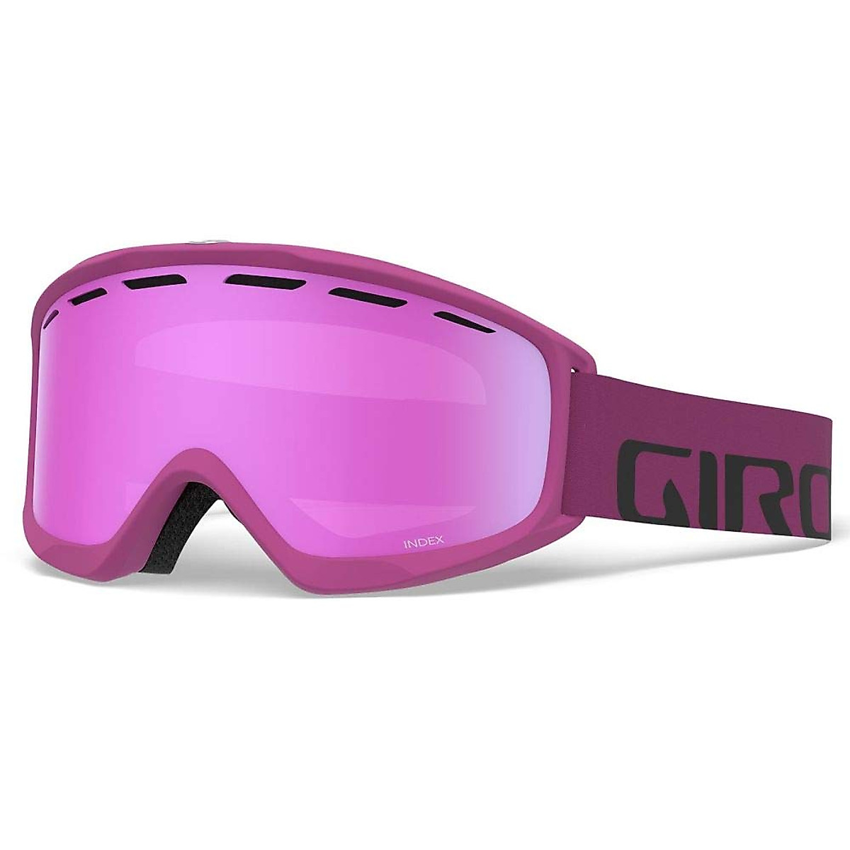 Giro Index OTG Adult Snow Goggles - Berry Wordmark Strap with Vivid Pink Lens (2020)