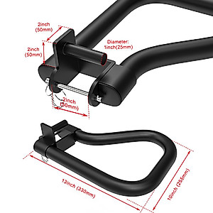 SELEWARE Solid Dip Bar Attachment for 2" x 2" with 1" Hole Power Cage Squat Rack, Set of 2 Dip Bar Grip Handles for Strength Training, Double Welding Design, 500 lbs Capacity