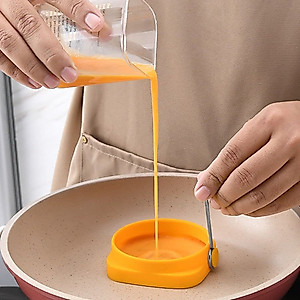 Non Stick Silicone Egg Cooking Ring Pancake Shaper, Round/Square Reversible Non-Stick Pancake Shaper