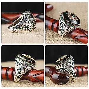 HSQYJ Retro Color Crystal Pear Ring Elegant Vintage Rhinestone Flower Cocktail Statement Rings Uniquely Stylish Fashion Creative Engagement Jewelry for Women