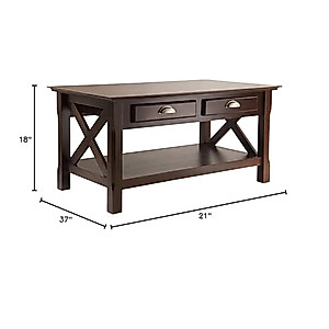 Winsome Xola 18 x 37 x 21-Inch Composite Wood Coffee Table, Cappuccino (40538)