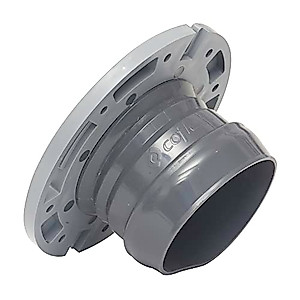 FlexOn Toilet Flange for 4" PVC, ABS, Cast Iron or Lead Pipes-Includes Spacer System to Correct Flange Elevation from 3/8"-1 1/8"