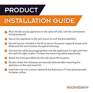 Barracuda Firewall Appliance Rack Mount - 1.3U Server Rack Shelf with Easy Access Front Network Connections, Properly Vented, Customized 19 Inch Rack - RM-BC-T1 by Rackmount.IT
