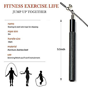Speed Skipping Rope Adjustable Jumping Rope with Aluminium Alloy Handle and Ball Bearing Tangle-Free Exercise Rope for Home Exercise & Slim Body , Cross Fit Training, Fitness, Exercis Ideal for Aerobic Exercise