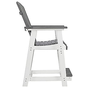 Signature Design by Ashley Outdoor Transville HDPE Patio Barstool, 2 Count, Gray