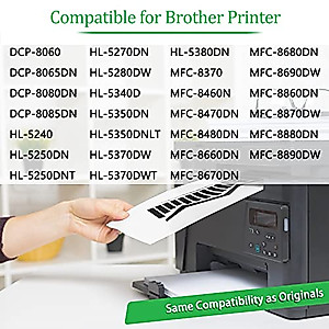 GREENCYCLE TN650 TN-650 Toner Cartridge + DR620 DR-620 Drum Unit Combo Set Compatible for Brother HL-5340D HL-5370DW DCP-8080DN DCP-8085DN MFC-8480DN MFC-8680DN MFC-8690DW Printer (3 Toner, 2 Drum)