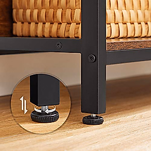 VASAGLE Industrial 8-Compartment Bookshelf, 4-Tier Bookcase with 8 Open Slots, Display Storage Rack, for Office, Living Room, Bedroom, 31.5 x 13 x 58.7 Inches, Rustic Brown and Black ULLS105B01