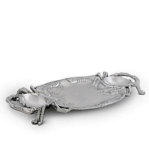 Arthur Court Aluminum Metal Crab Platter / Tray Heavy Quality Coastal Décor for Serving Food and Drinks 24 inch x 13.5 inch