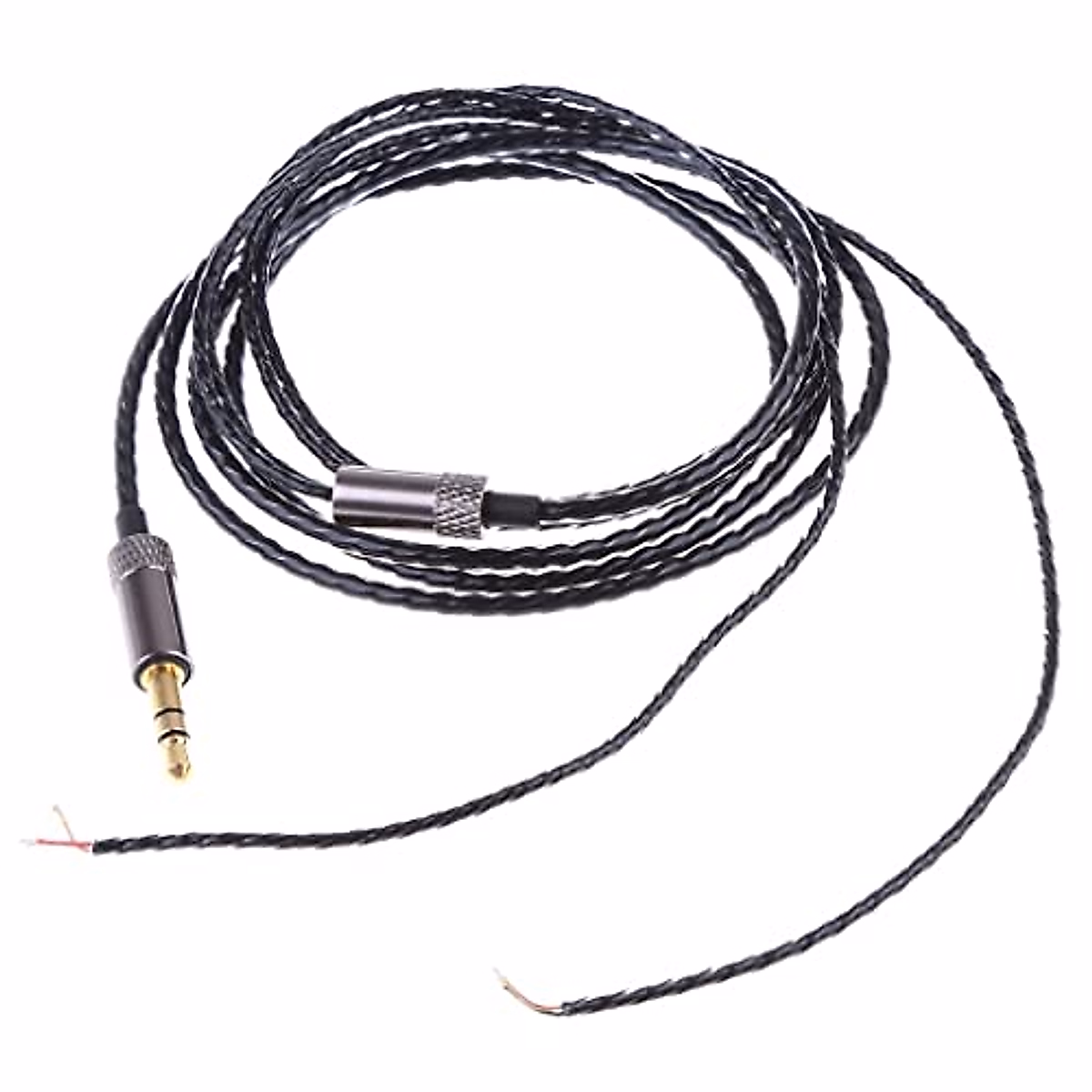 3.5mm Replacement Repair DIY Cable Cord Line Lead Wire in-Ear Headphones Earphones Black and Gray