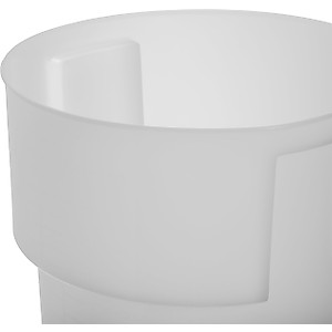 Carlisle FoodService Products Bain Marie Round Food Storage Container with Stackable Design for Catering, Kitchen, Restaurant, Plastic, 22 Quarts, White, (Pack of 6)