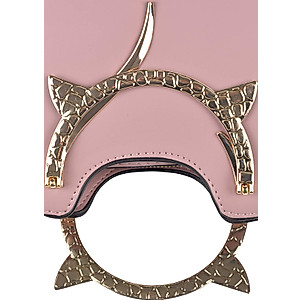 QZUnique Cat Purse for Women Cute Top Handle Shoulder Bag for Teens Girls Pu Leather Gothic Handbag Crossbody Bag