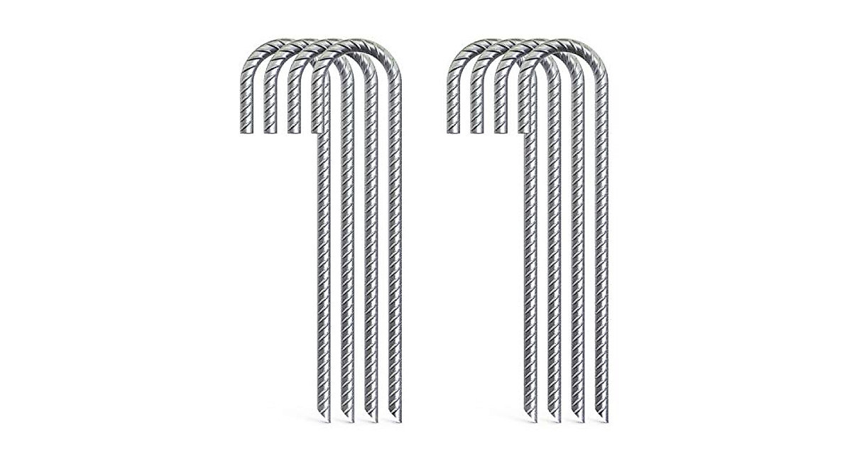 Heavy Duty Galvanized Steel Rebar Stakes for Tent & Fence Security