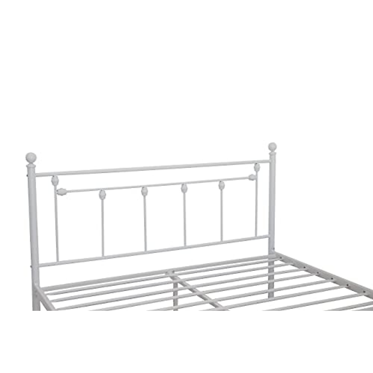 Anwickmak Twin Size Metal Bed Frame with Headboard and Footboard/No Box Spring Needed Mattress Foundation (White)