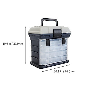 Wakauto 1pc Box fishing box fishing tool storage suitcase for kids fishing lure case plastic toolbox suitcases for kids Four-Layer Tool Case Sewing kit handheld child abs compound