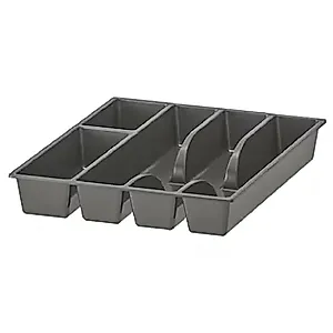 I-K-E-A SMÄCKER Kitchen Organizer Flatware Tray Utensil Holder Gray 12x10 ''