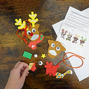 4E's Novelty Reindeer Christmas Ornament Craft for Kids (12 Pack) Updated Edition - Foam Bulk Arts and Crafts Kit for Kids Toddlers 4-8 DIY Craft Party Favor Activity Project