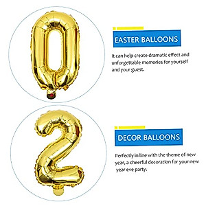 Abaodam 4pcs 2022 2022 number balloon baby kit wedding decoration gold suit Happy New Year new year photo backdrop party number balloons Aluminum Film Balloon New Year Balloon Decor suite