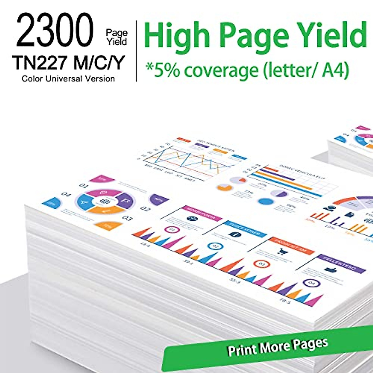 greencycle 4 Pack Compatible Toner Cartridge Replacement for Brother TN227BK TN227M TN227Y TN223C TN-223 use with MFC-L3770CDW MFC-L3750CDW HL-L3290CDW HL-L3270CDW HL-L3210CW MFC-L3710CW Printer