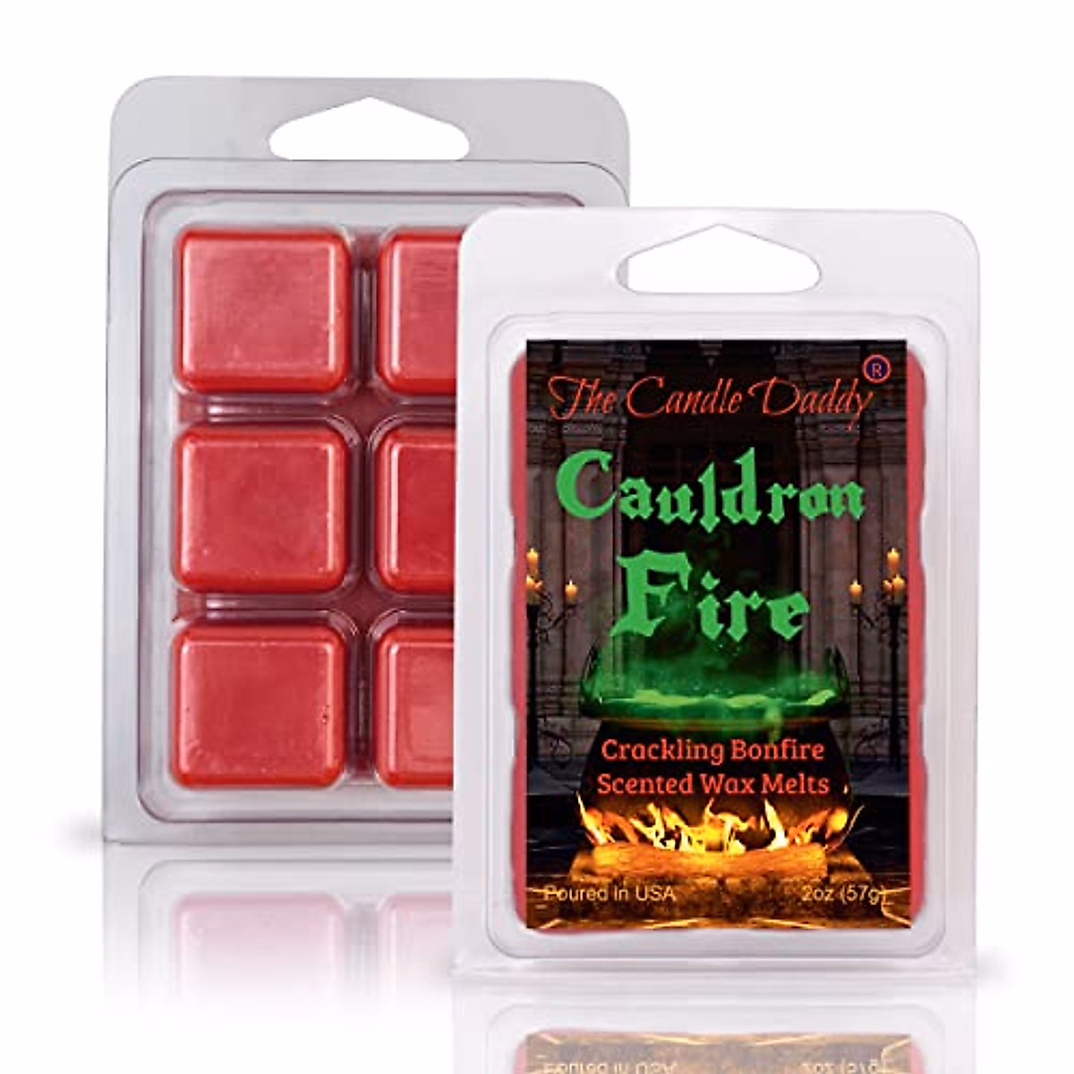Cauldron Fire - Witchy Crackling Bonfire Scented Wax Melt - 1 Pack - 2 Ounces - 6 Cubes