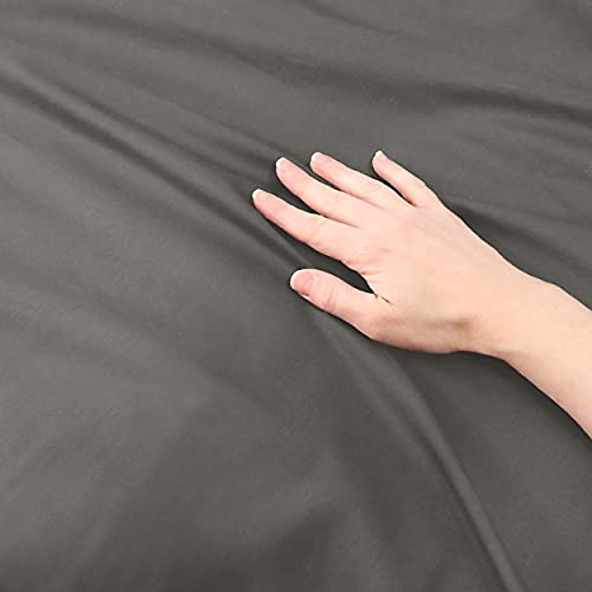 SUPERIOR Cotton Percale Duvet Cover Set, King/California King, Gray, 3-Pieces