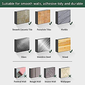 Self Adhesive Towel Bar, JiGiU Bathroom Hardware Set Include 16-Inch Bath Towel Bar,Toilet Paper Holder & 3 Packs Towel Hooks SUS304 Stainless Steel Wall Mount No Drill Sticky on Towel Holder Kit