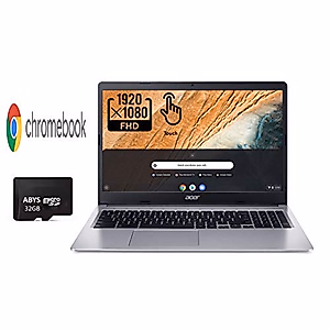 Newest Acer Chromebook 315 Flagship 15.6" FHD (1920 x 1080) IPS Touchscreen Laptop, Intel Celeron N4020, 4GB DDR4, 64GB eMMC, 802.11ac, Bluetooth, USB Type-C, Chrome OS + 32GB ABYS MicroSD Card