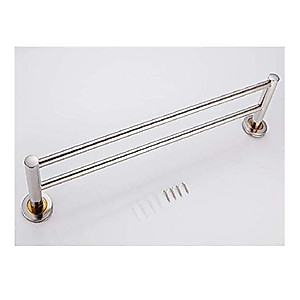 Towel Racks QLDFX Towel Rack Towel Rail Bath Towel Shelf Towel Storage Bath Towel Rail Single Towel Bar Fordouble Rod Stainless Steel Bright Bathroom Kitchen Shower Wall Hanging Towel Rack-40cm Towel