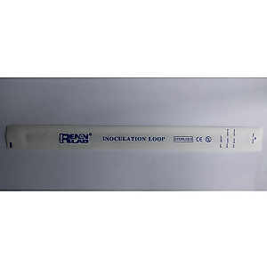 Renon, 100 Counts 1μl Inoculating Loops, Sterile EO(Ethylene Oxide) Inoculation Loop, Each Individually Wrapped Disposable Package, ABS Material, 1 microliter
