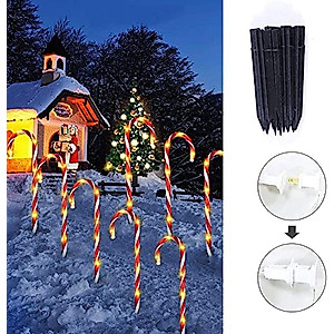 21Inch Candy Christmas Lights,10 Pack Candy Cane Lights Outdoor Pathway, Pathway Markers,Christmas LED Yard Lawn Pathway Markers, Christmas Indoor and Outdoor Decoration Lights UL588 Certified