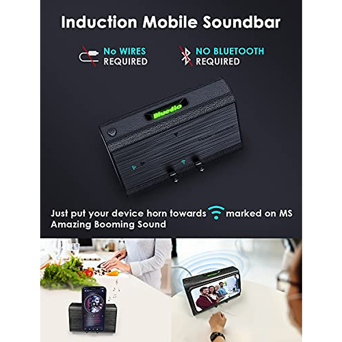 Bluedio Ms Mobile Soundbar Wireless Portable Induction Speaker with Sensor Phone Stand Holder Mini Sound Box Loudspeaker