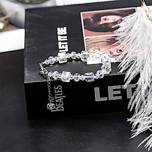 KesaPlan Elemental Crystal Bracelet for Women Girl, Adjustable Link Bracelet, Jewelry Gifts for Friends and Lovers, Christmas Birthday Gifts for Mom (Colorful)