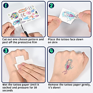 350pcs+ (30 sheets) Glow In The Dark Temporary Tattoos for Kids, Waterproof Luminous Fake Tattoo Sticker Mixed Style With Dinosaur Unicorns Mermaid Space Sea Animals for Girls and Boys