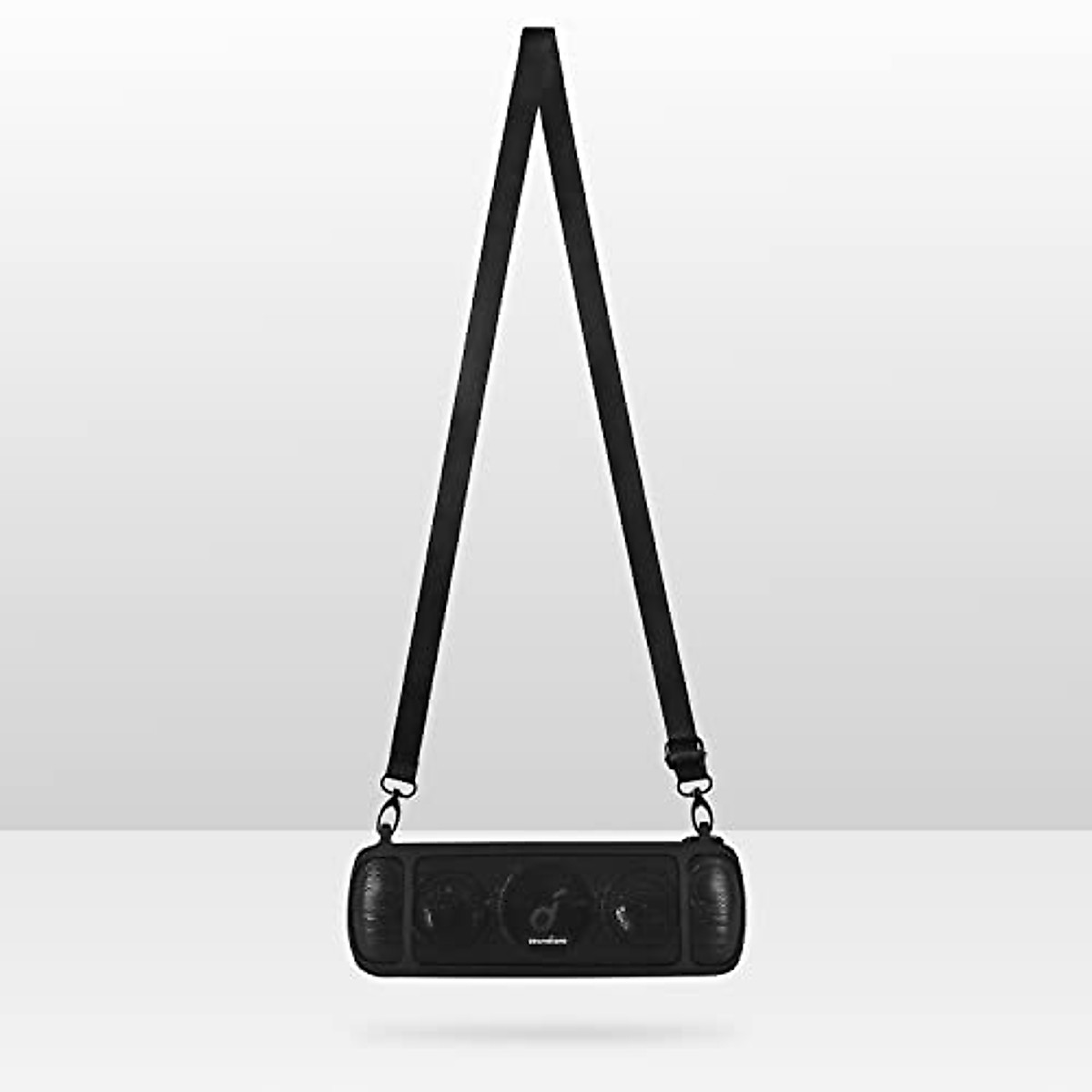 Geiomoo Silicone Carrying Case Compatible with Anker Soundcore Motion+, Portable Cover with Shoulder Strap and Carabiner (Black)