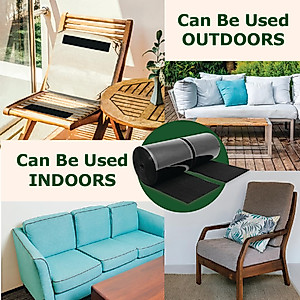 ECOHomes Heavy Duty Strips for Couch Cushions 4 Inch x 6.5 FT Keep Sofa Cushions from Sliding - Adhesive Hook And Loop Tape Roll To Prevent Sliding Couch Cushion, Outdoor Non Slip Furniture Grip Black