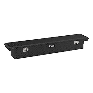 UWS TBS-69-SL-LP-BLK Black Single Lid Slim Line Aluminum Low Profile Toolbox with Beveled Insulated Lid