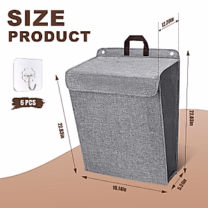 Genogore Hanging Laundry Hamper Bag, 3 Pack Collapsible Laundry Baskets with Lids and Over the Door Hooks, Laundry Bags for Laundry Room Bedrooms Bathrooms College Dorms