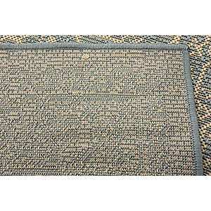 Unique Loom Botanical Collection Bohemian, Abstract, Traditional, Indoor and Outdoor Area Rug, 4' 0" x 6' 0", Light Blue/Beige