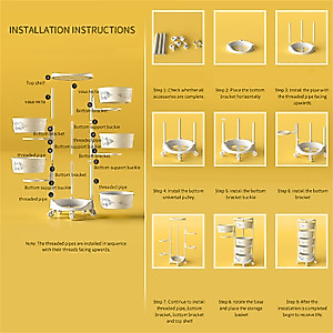 Gdrasuya10 Kitchen Cart with Storage Rotating Basket Vegetable Rack Multi-Layer Storage Shelves for Kitchen and Bedroom 5 Tier