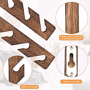 TRIRITE 3 Pack Wooden Wall Mount Baseball Caps Organizer Hanger, Wall Vertical Hat Racks for Closet Door Bedroom Entryroom Laundry