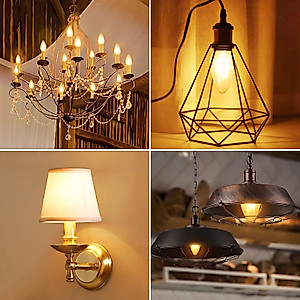 ROMANJOY F15 4W LED Light Bulbs, LED Porch Light Bulbs, E26 Medium Base, Dimmable 2700K Warm White LED Post Bulb 40w Equivalent, Outdoor Decorative Chandelier Lantern Lamp, 4-Pack…