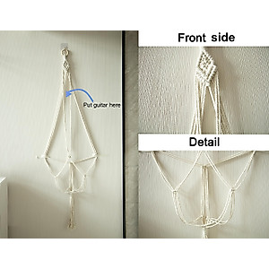 Decocove Guitar Wall Hanger - Macrame Guitar Hanger - Guitar Wall Mount - Boho Guitar Holder for Acoustic Guitar and Electric Guitar