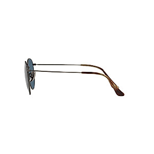 Ray-Ban RB8247 Round Titanium Sunglasses, Demigloss Pewter/Blue/Gold Mirrored Polarized, 47 mm