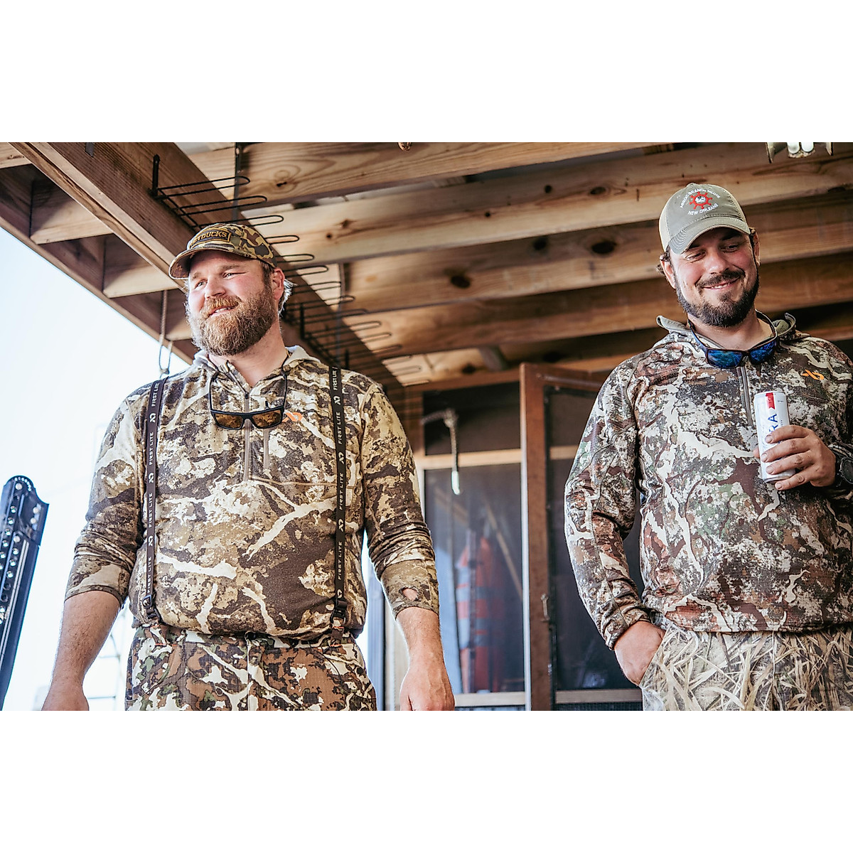 First Lite Suspenders - Adjustable Stretch Nylon Pant Suspenders - Brown/Tan - One Size